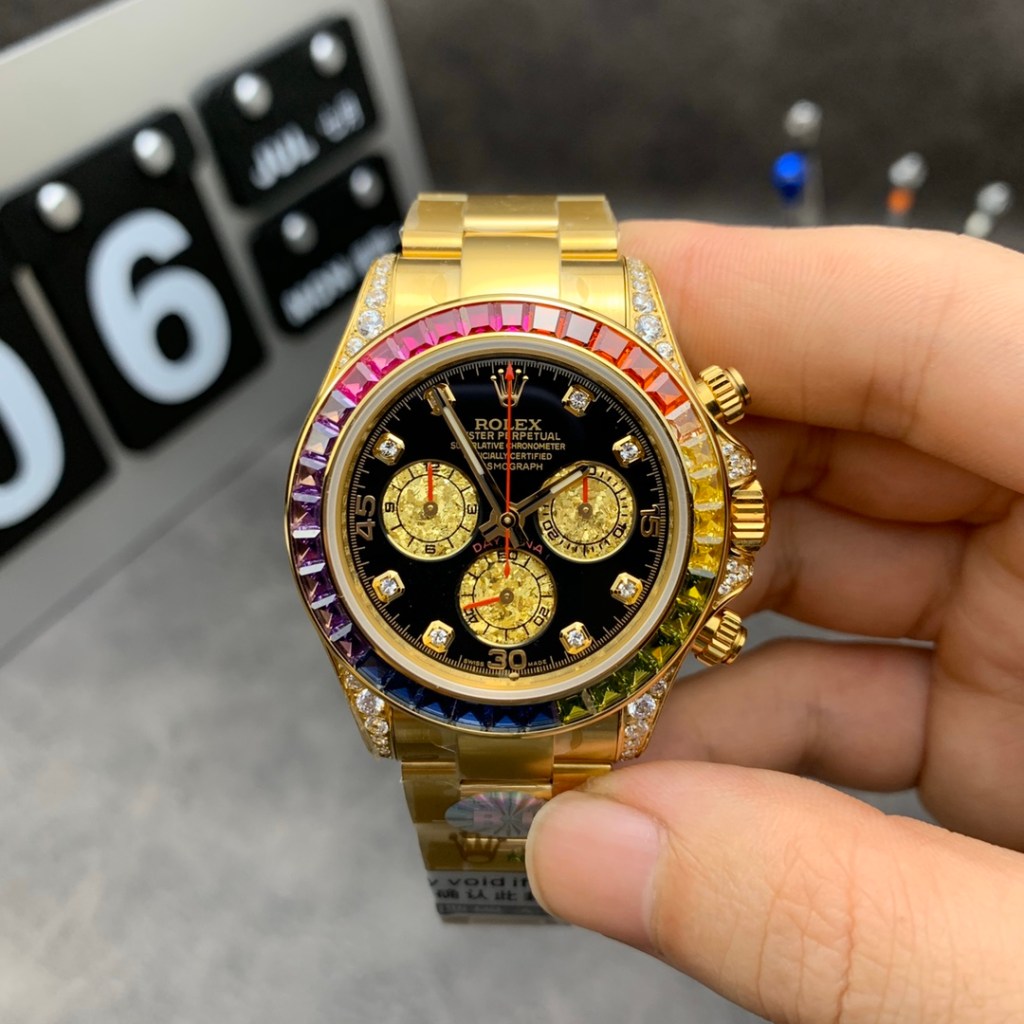 Daytona 116598 RBOW Black & Diamond 40mm Rainbow bezel