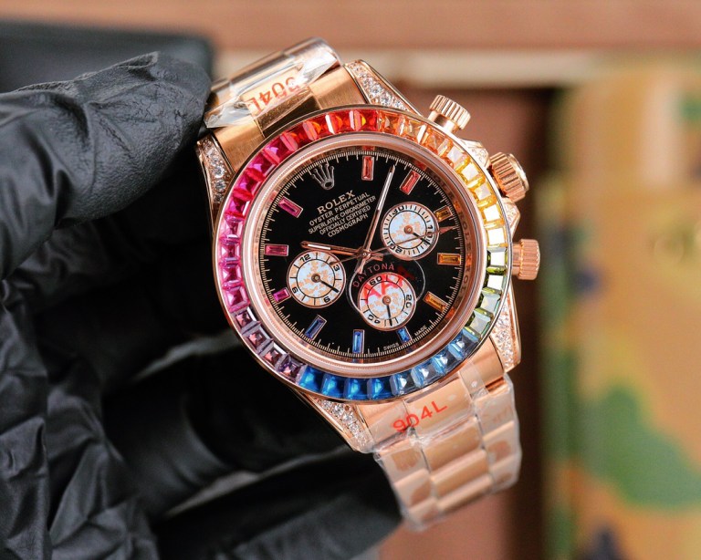 Daytona 116595 RBOW Black & Diamond 40mm Rainbow bezel